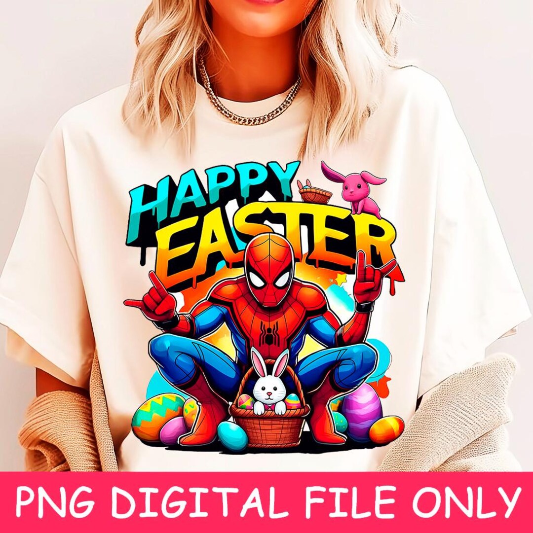 Spiderman Easter PNG, Graffiti Shirt PNG, Happy Easter PNG, Easter Day ...