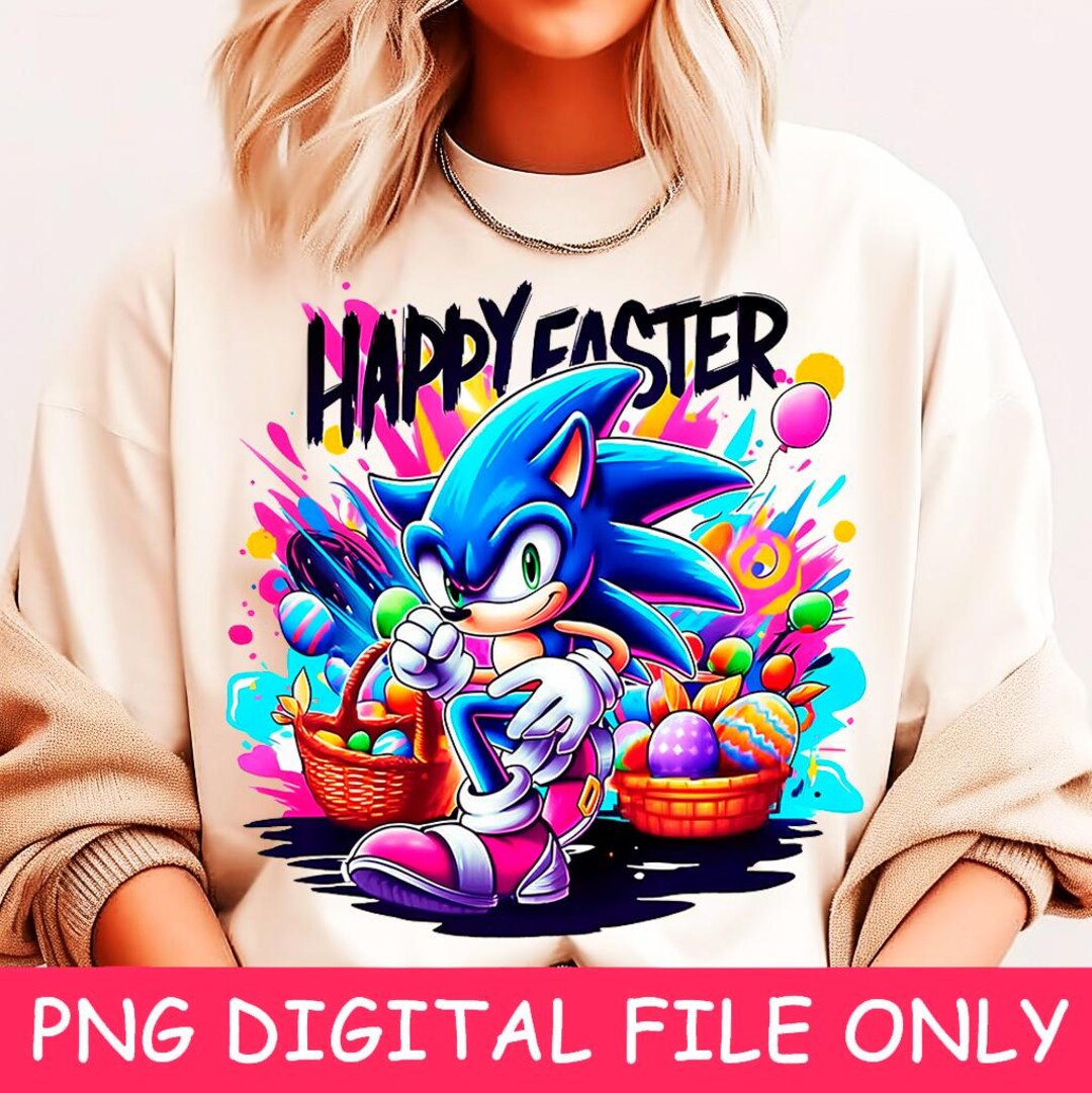 Sonic Splash Colorful Easter, Sonic Easter PNG Shirt, Graffiti Shirt ...