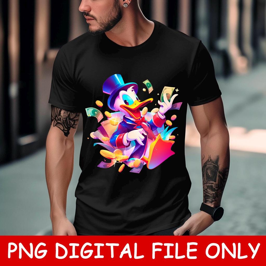 Scrooge Mcduck With Money Cash PNG for Sublimation Designs, Scrooge ...