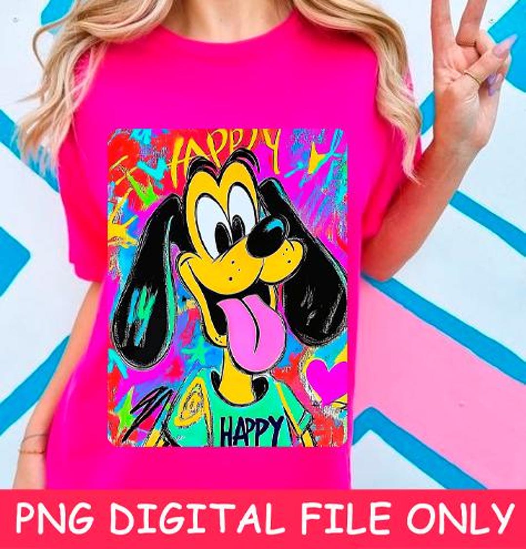 Pluto Graffiti PNG, Neon Graffiti PNG Design, Happy Dog PNG, Colorful ...