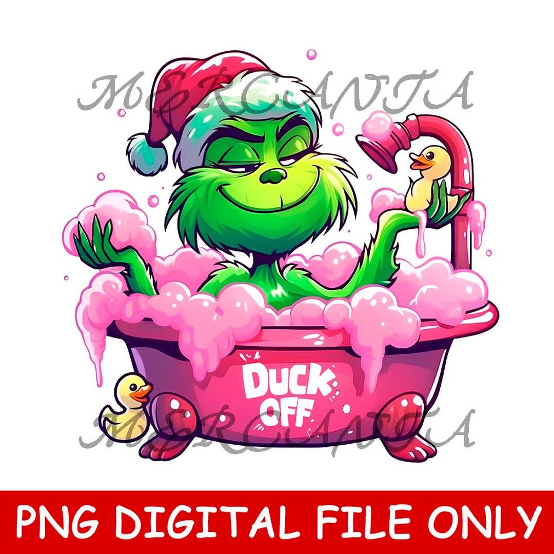Duck off PNG, Funny Grinch PNG, Christmas Grinch PNG, Neon Grinch ...
