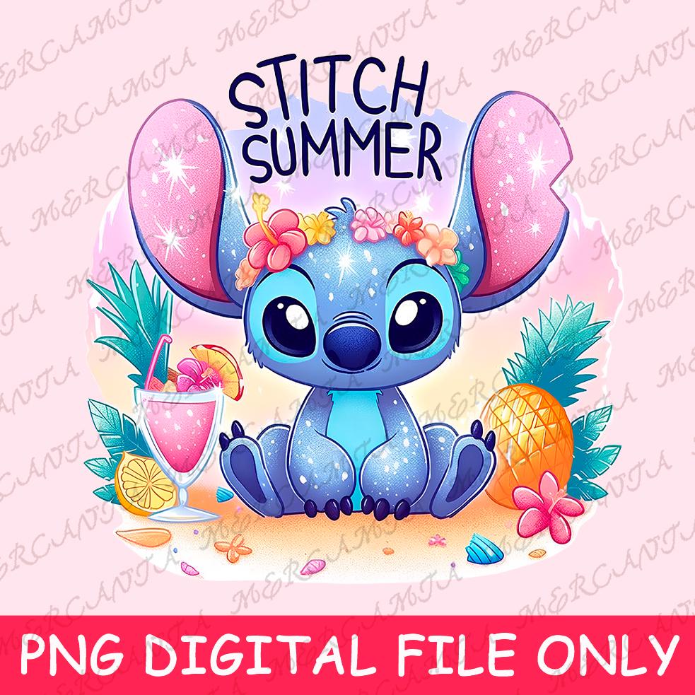 4 PNG Stitch Summer PNG, Tropical Stitch Clipart, Summer Stitch Bundle ...