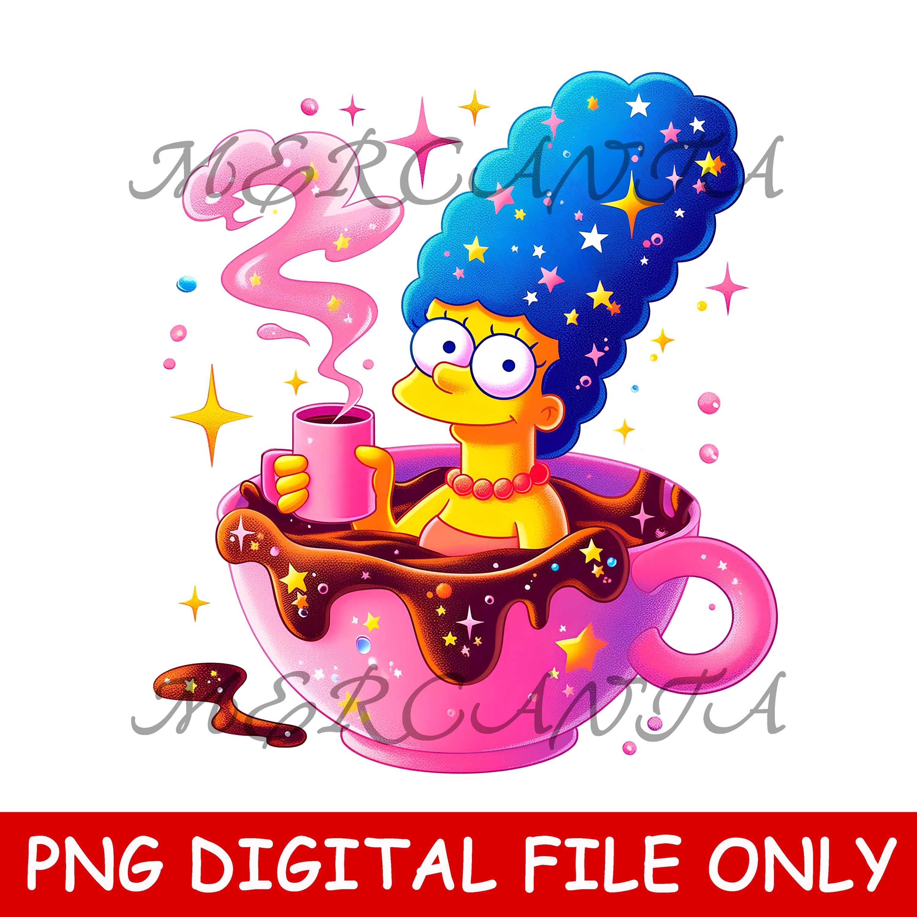 Marge in a Cup PNG for Shirts, T-shirts Women, Cartoon Characters PNG ...