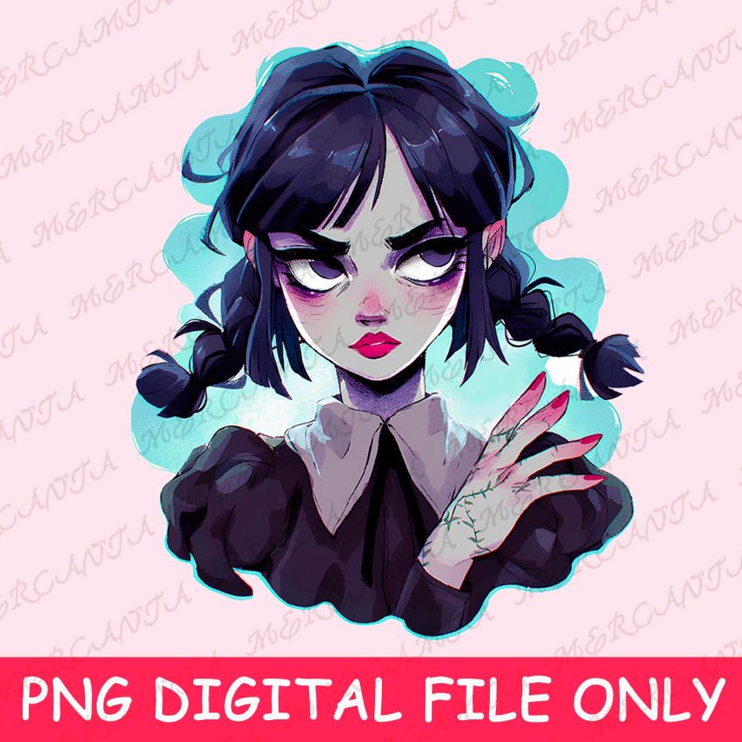 Wednesday Addams PNG Design, Wednesday PNG Clipart, Gothic Girl Png ...