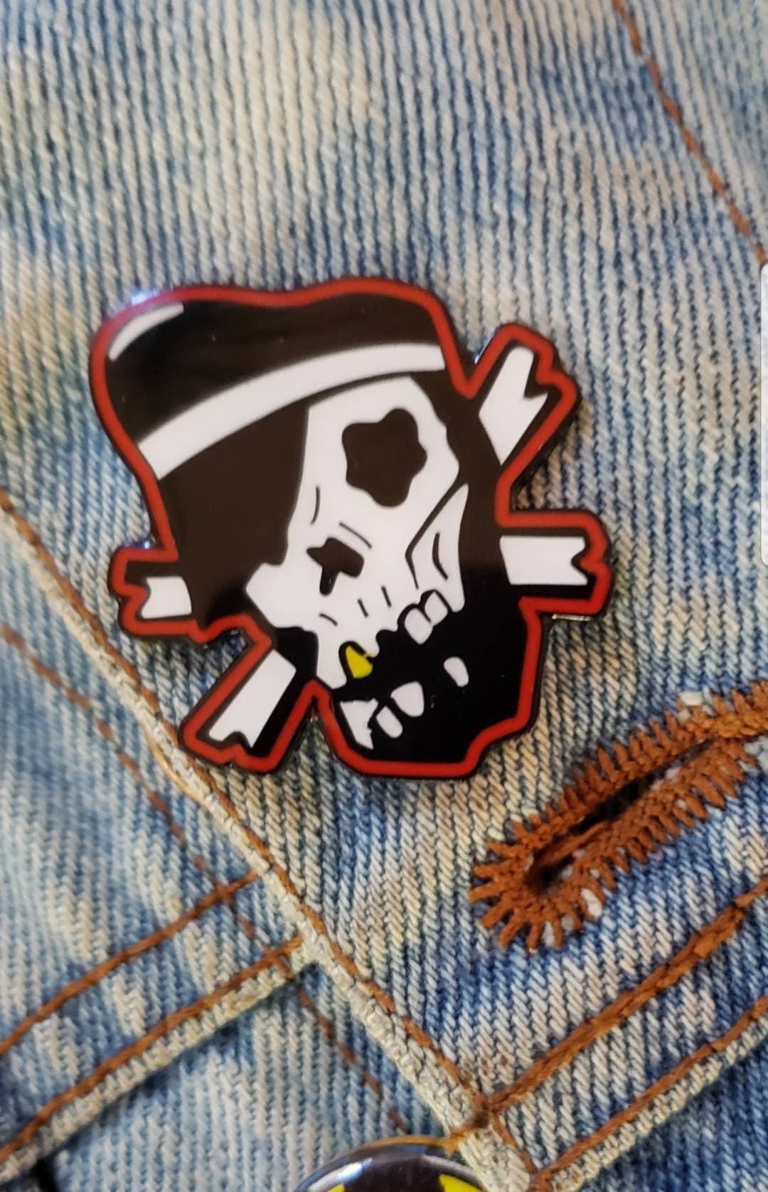Enamel Pin With Epoxy Overlay. Skull Pin Anti Establishment Custom ...