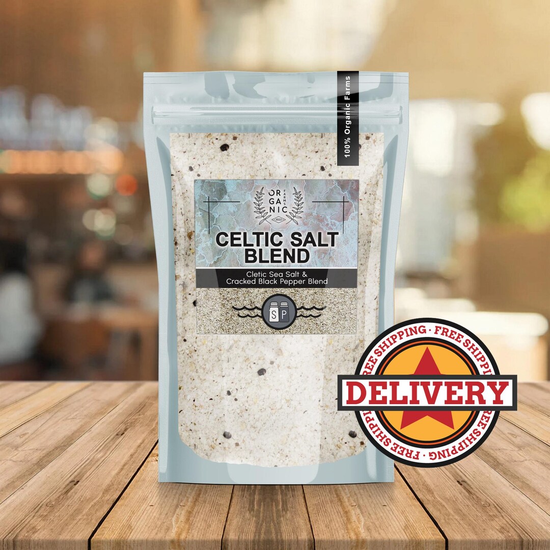 Celtic Salt and Cracked Black Pepper Blend, BBQ Gourmet Salt, Light ...