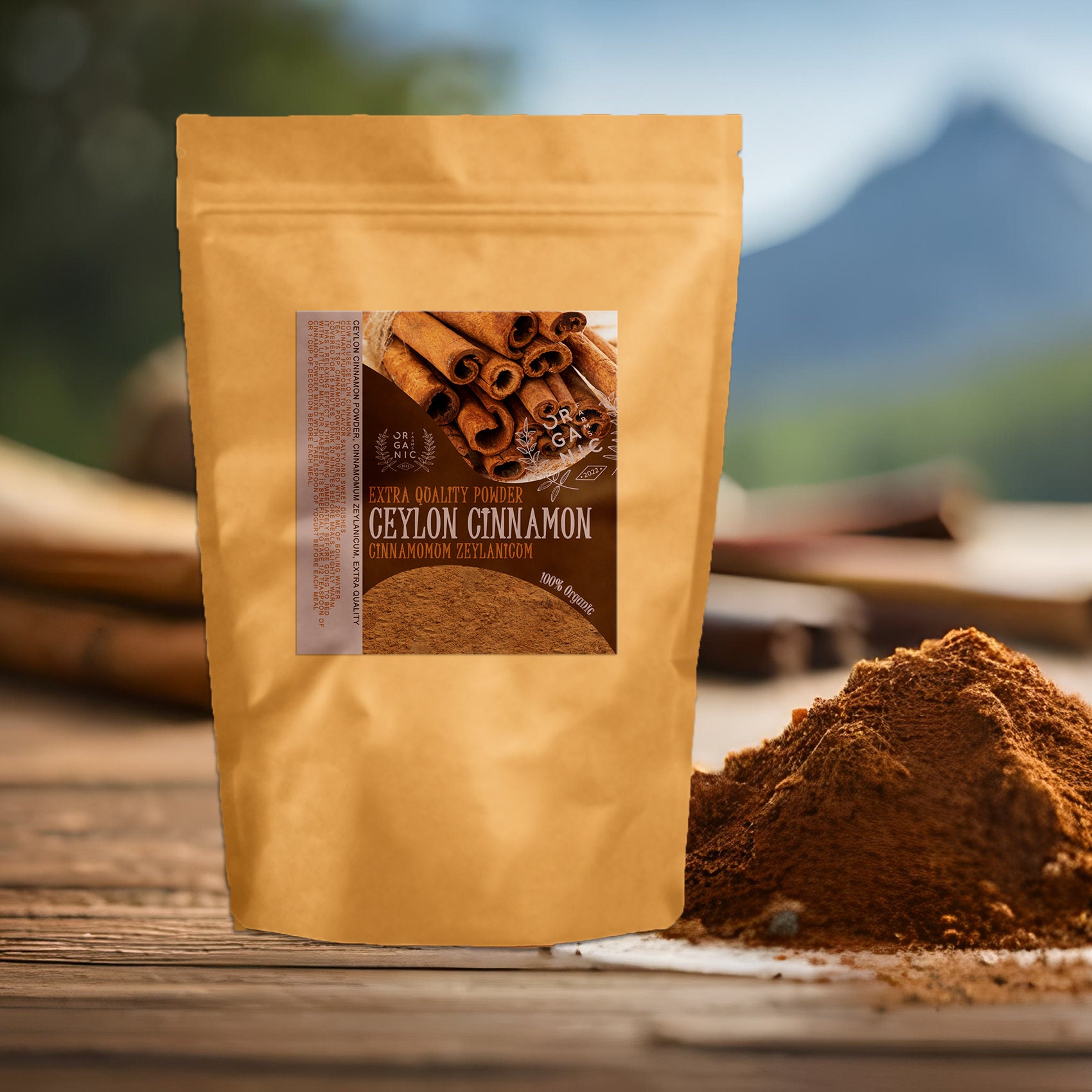 Premium Organic Ceylon Cinnamon Powder, Cinnamomum Zeylanicum, Extra ...