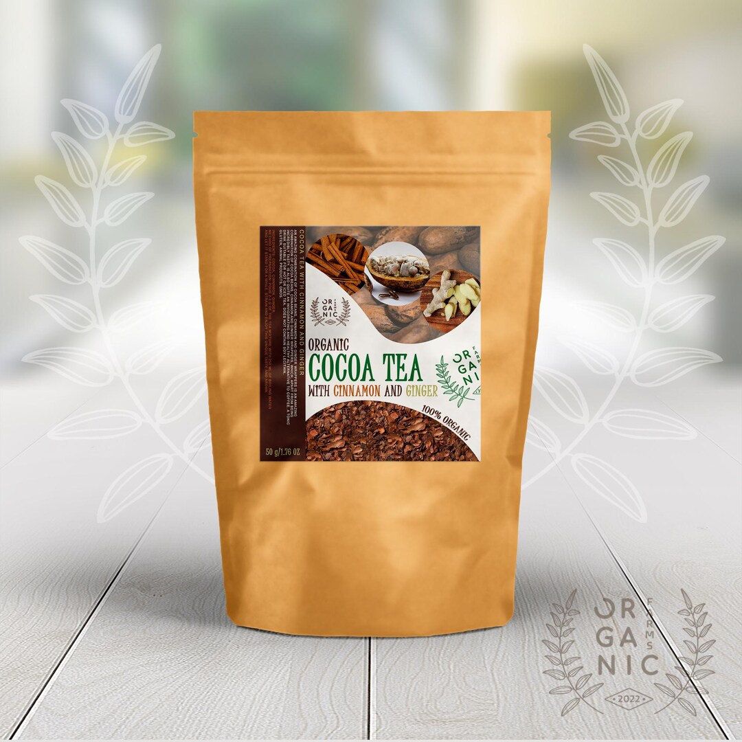 Cocoa Ginger Cinnamon Tea Blend, Organic, Vegan, Bio, Soothing and Aromatic Experience ...