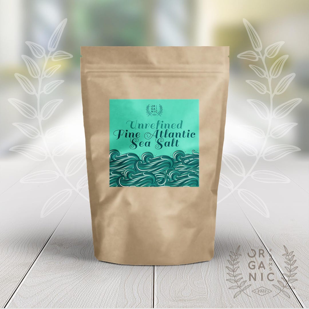 Unrefined Fine Atlantic Sea Salt 1kg by Organic Farms, Natural, Hand ...