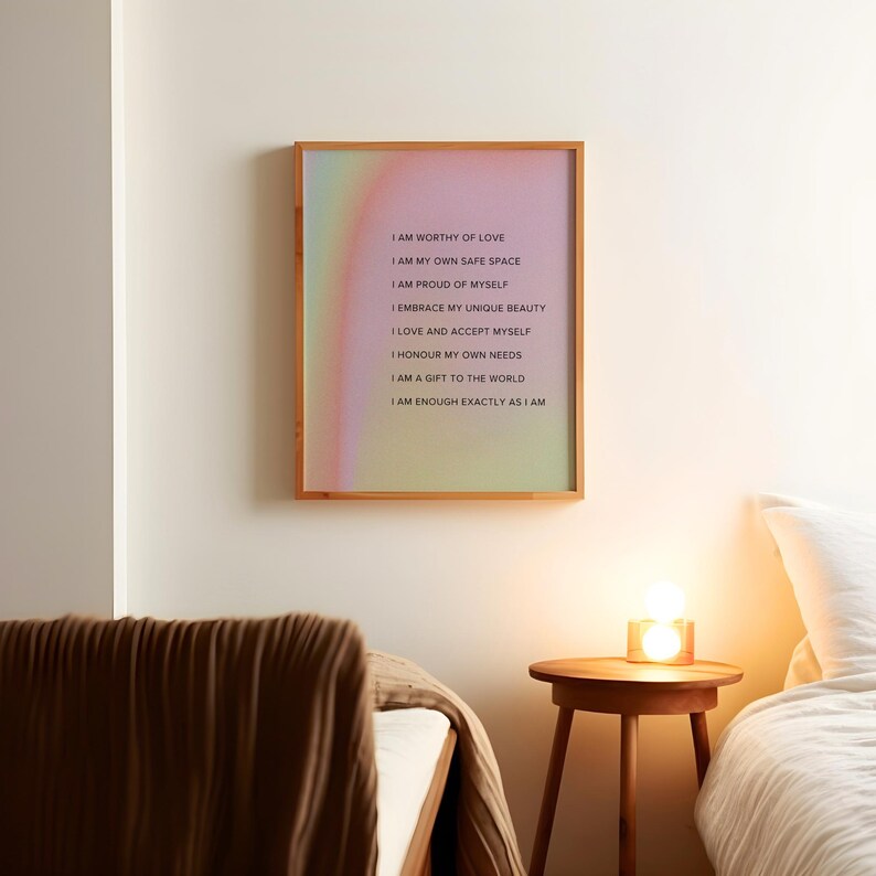 Self-love Affirmations Wall Art, Self-care & Wellbeing Art, Mental ...