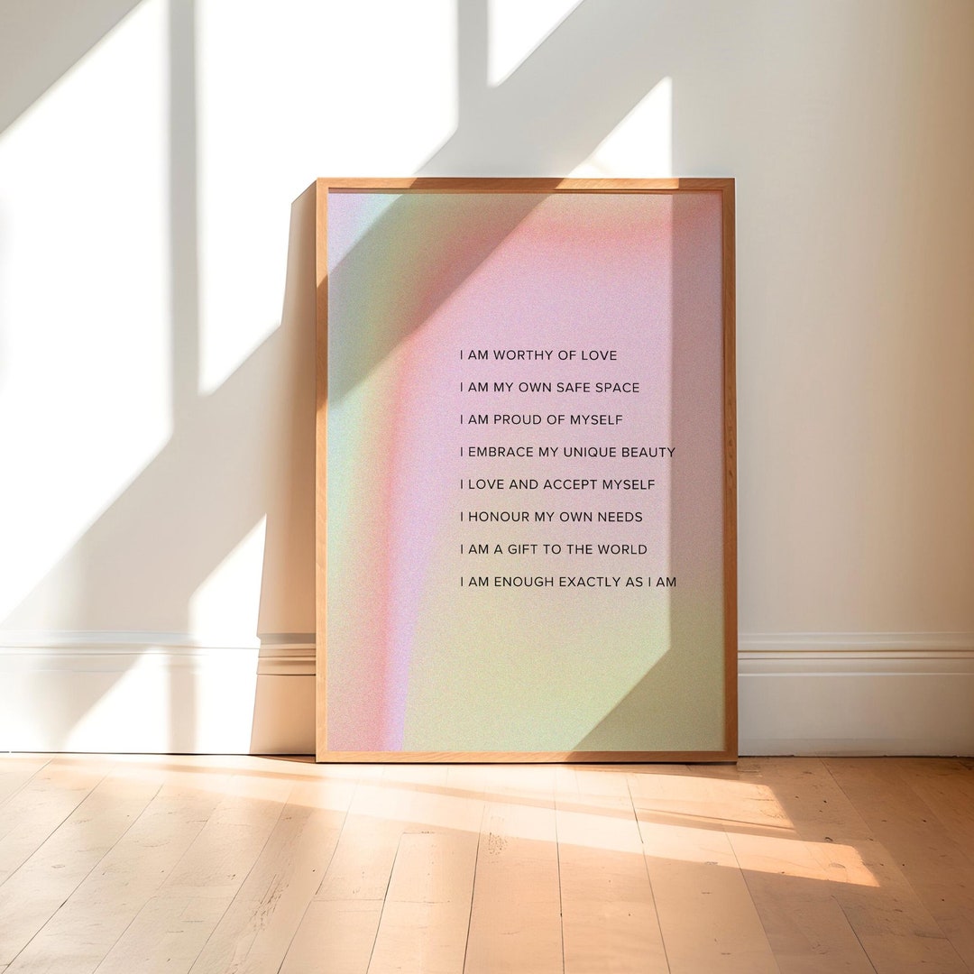 Self-love Affirmations Wall Art, Self-care & Wellbeing Art, Mental ...