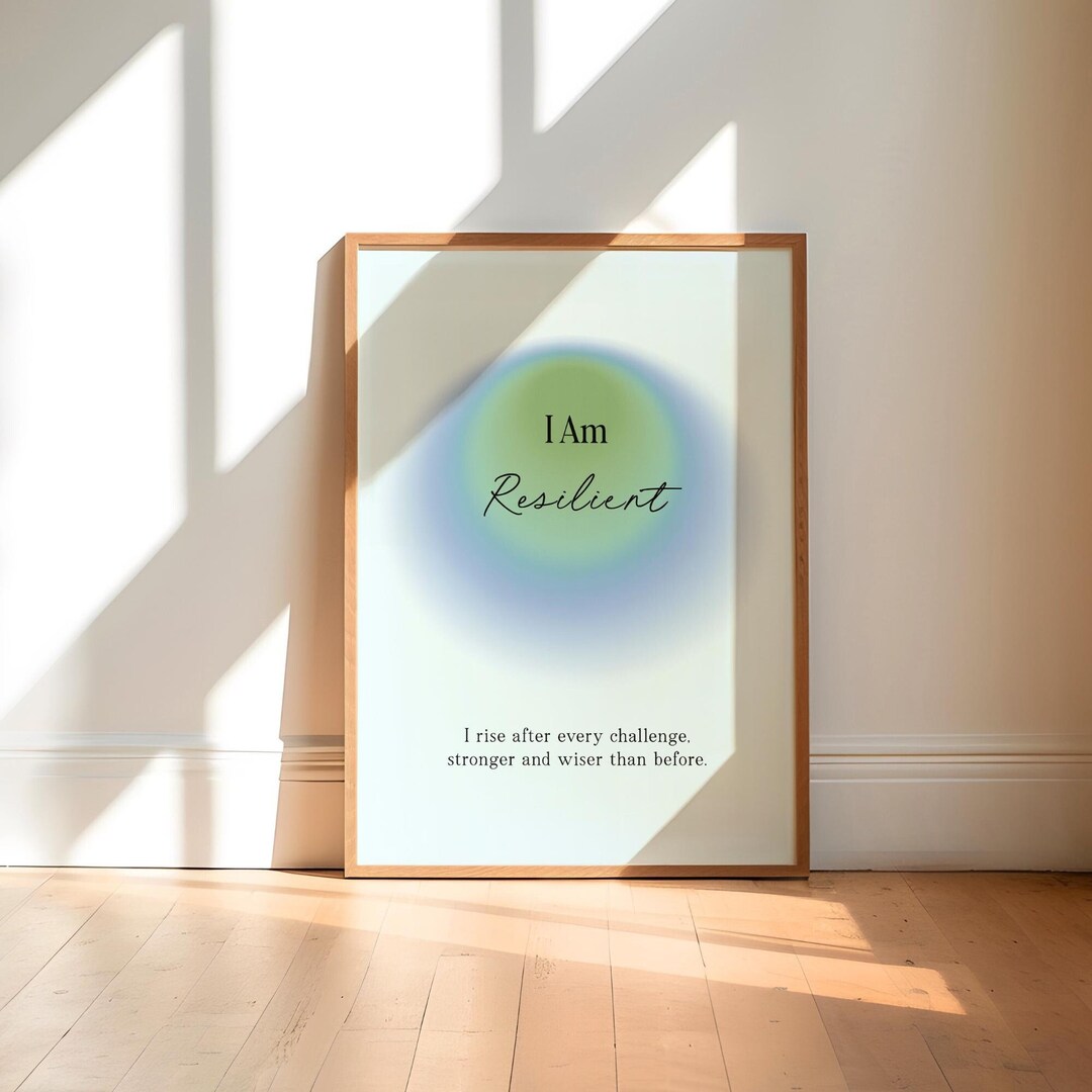 I Am Resilient Affirmation Wall Art, Self-care Art, Mental Health ...