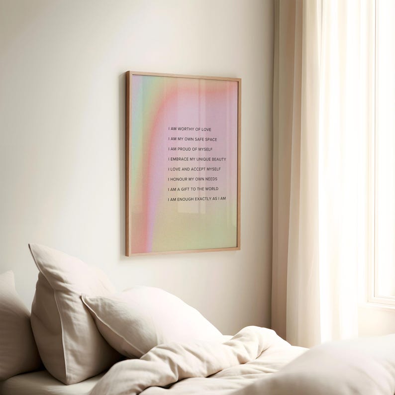 Self-love Affirmations Wall Art, Self-care & Wellbeing Art, Mental ...