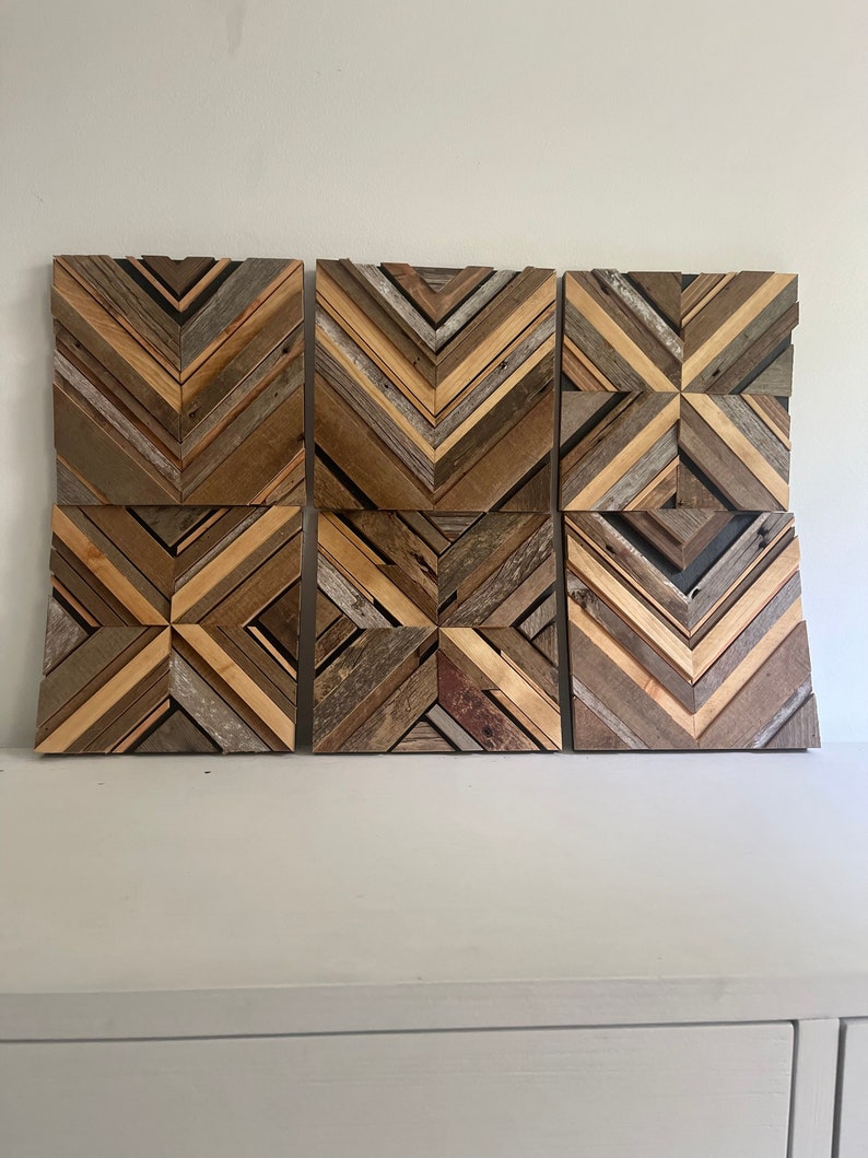 Geometric Wood Wall Art, Wood Wall Hanging, Rustic Wall Decor, Natural ...
