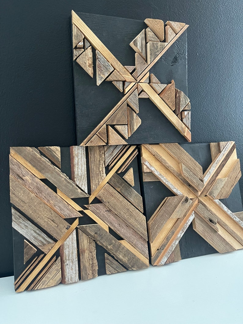 Geometric Wood Wall Art, Wood Wall Hanging, Rustic Wall Decor, Natural ...