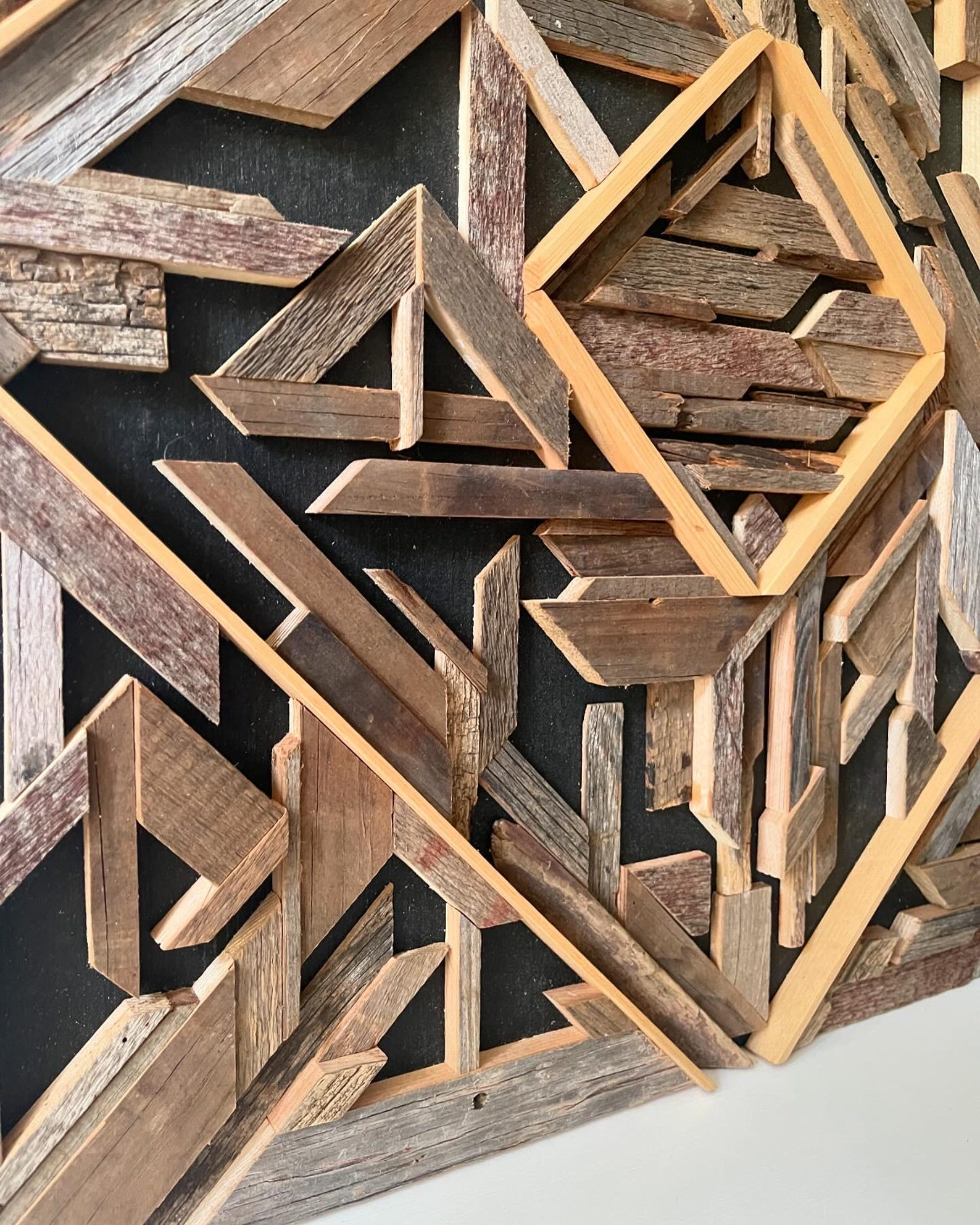 Geometric Wood Wall Art; Hanging Wood Art, Reclaimed Wood Art, Barnwood ...