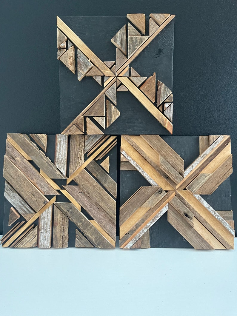 Geometric Wood Wall Art, Wood Wall Hanging, Rustic Wall Decor, Natural ...