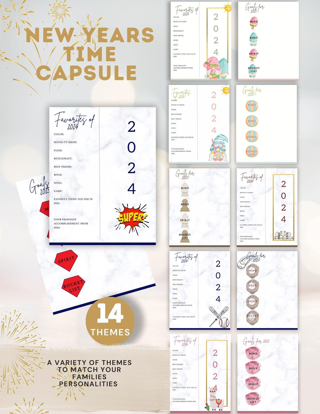 New Year's Time Capsule Printable| Kids and Family Favorites 2024 ...