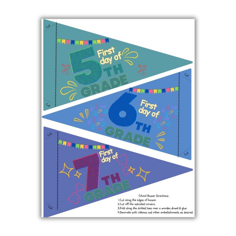 First and Last Day of School Flags | First and Last Day of School ...