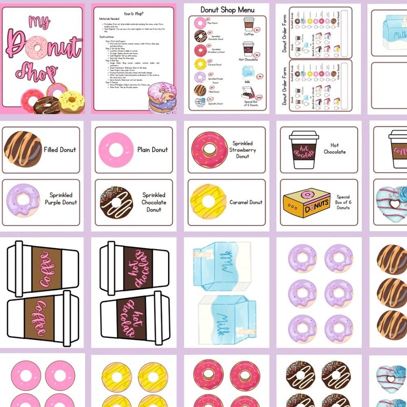 Dramatic Play | Donut Shop | Pretend Play | Kids Summer Activities | - Etsy