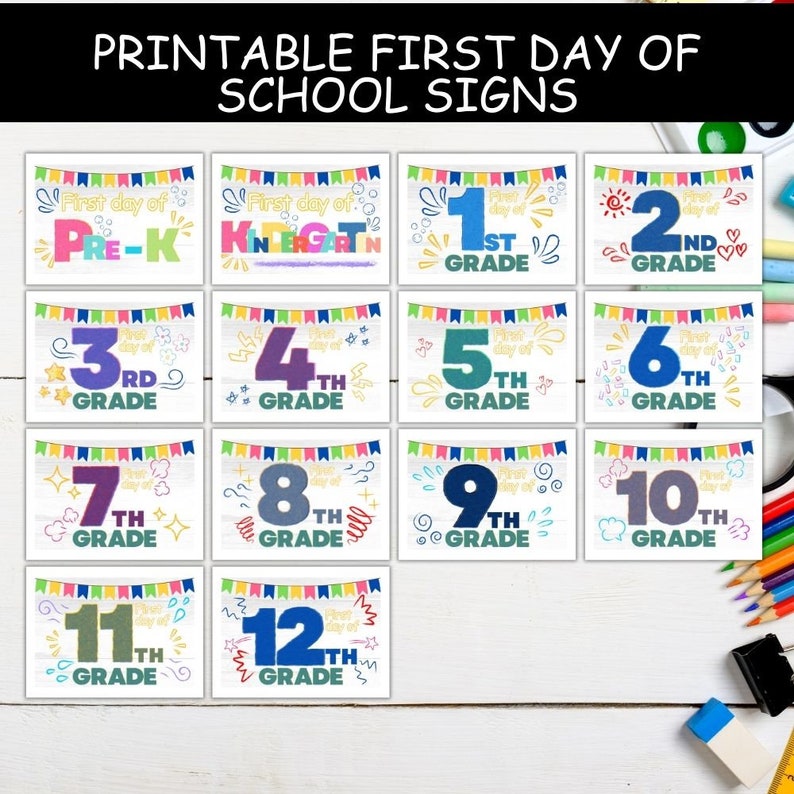 First and Last Day of School Sign and Questionnaire | Pre-k-12th - Etsy