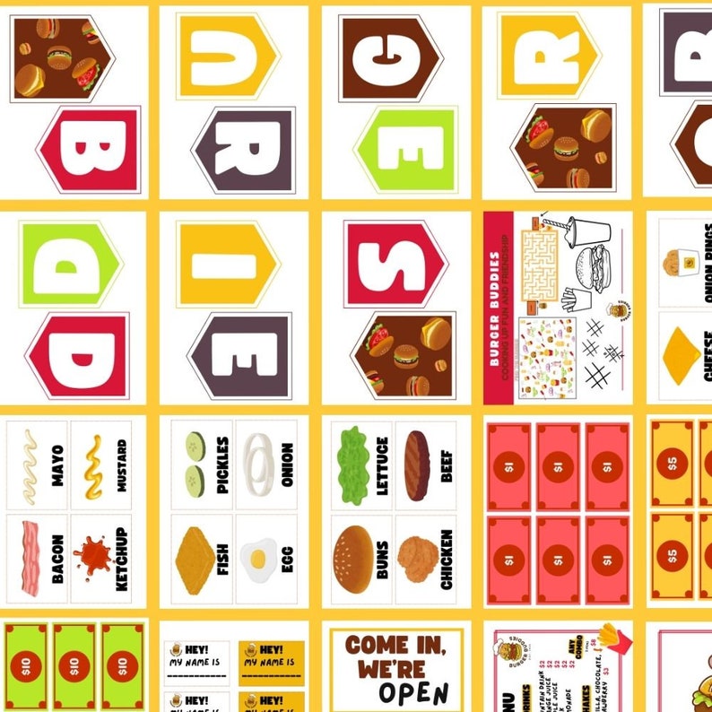 Burger Pretend Play Shop - Etsy