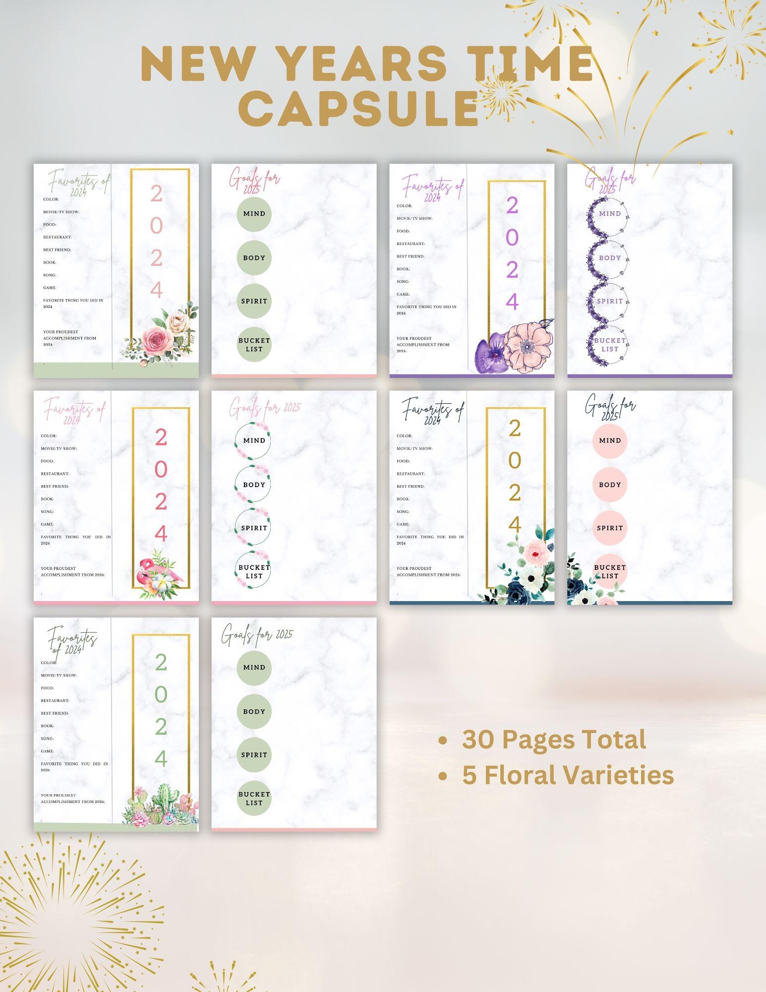 New Year's Time Capsule Printable| Kids and Family Favorites 2024 ...