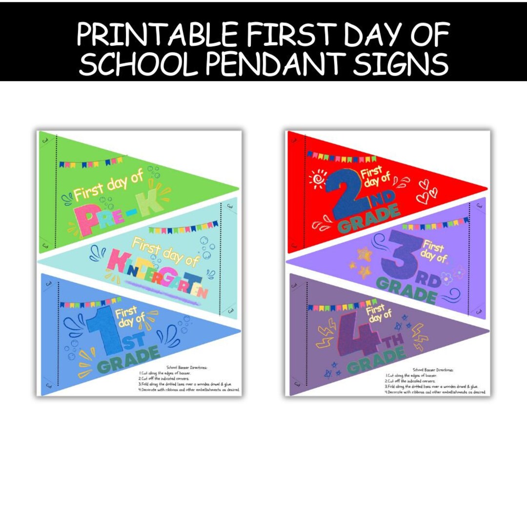 First and Last Day of School Flags | First and Last Day of School ...