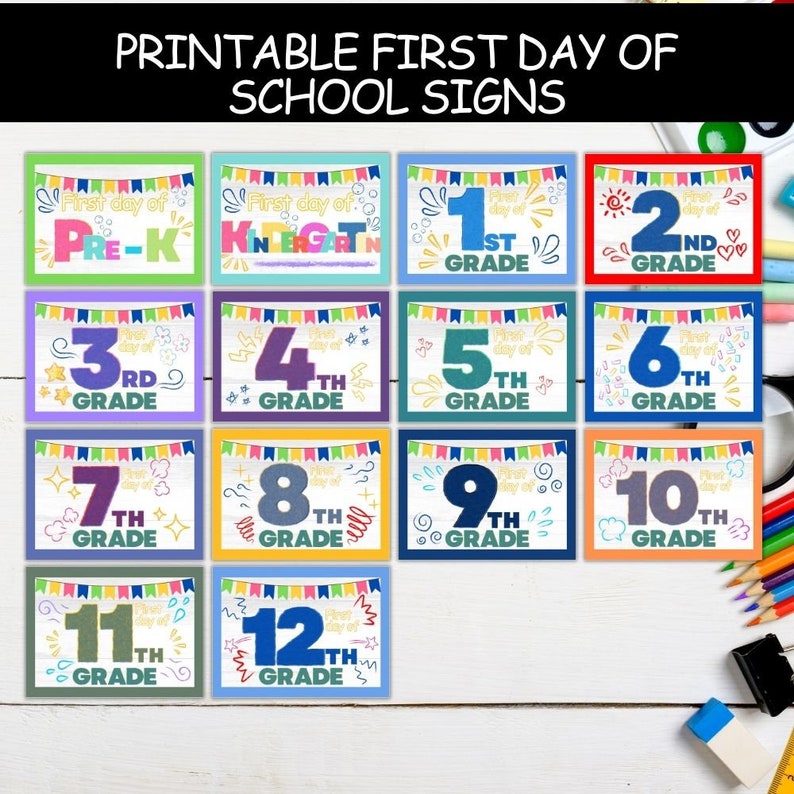 First and Last Day of School Sign and Questionnaire | Pre-k-12th - Etsy