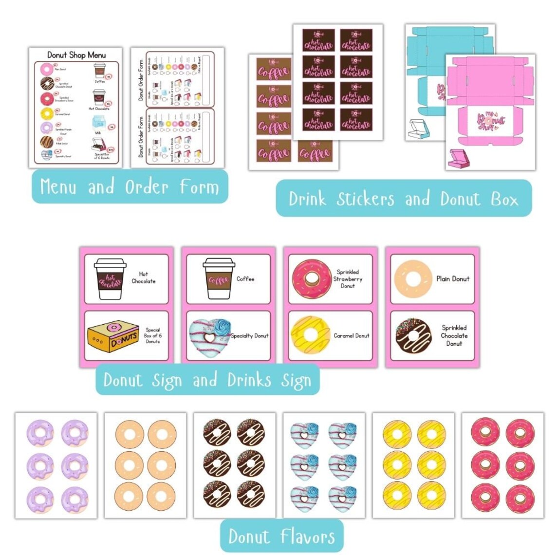 Dramatic Play | Donut Shop | Pretend Play | Kids Summer Activities | - Etsy