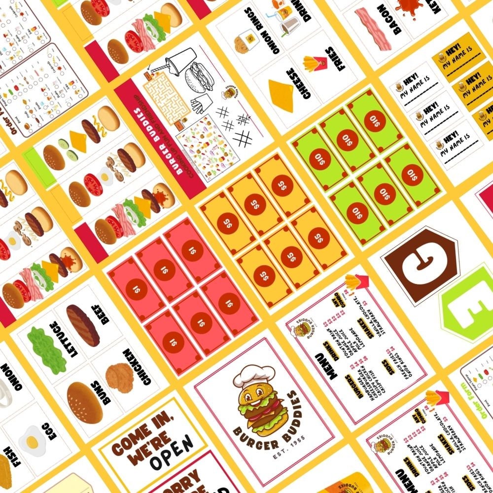 Burger Pretend Play Shop - Etsy