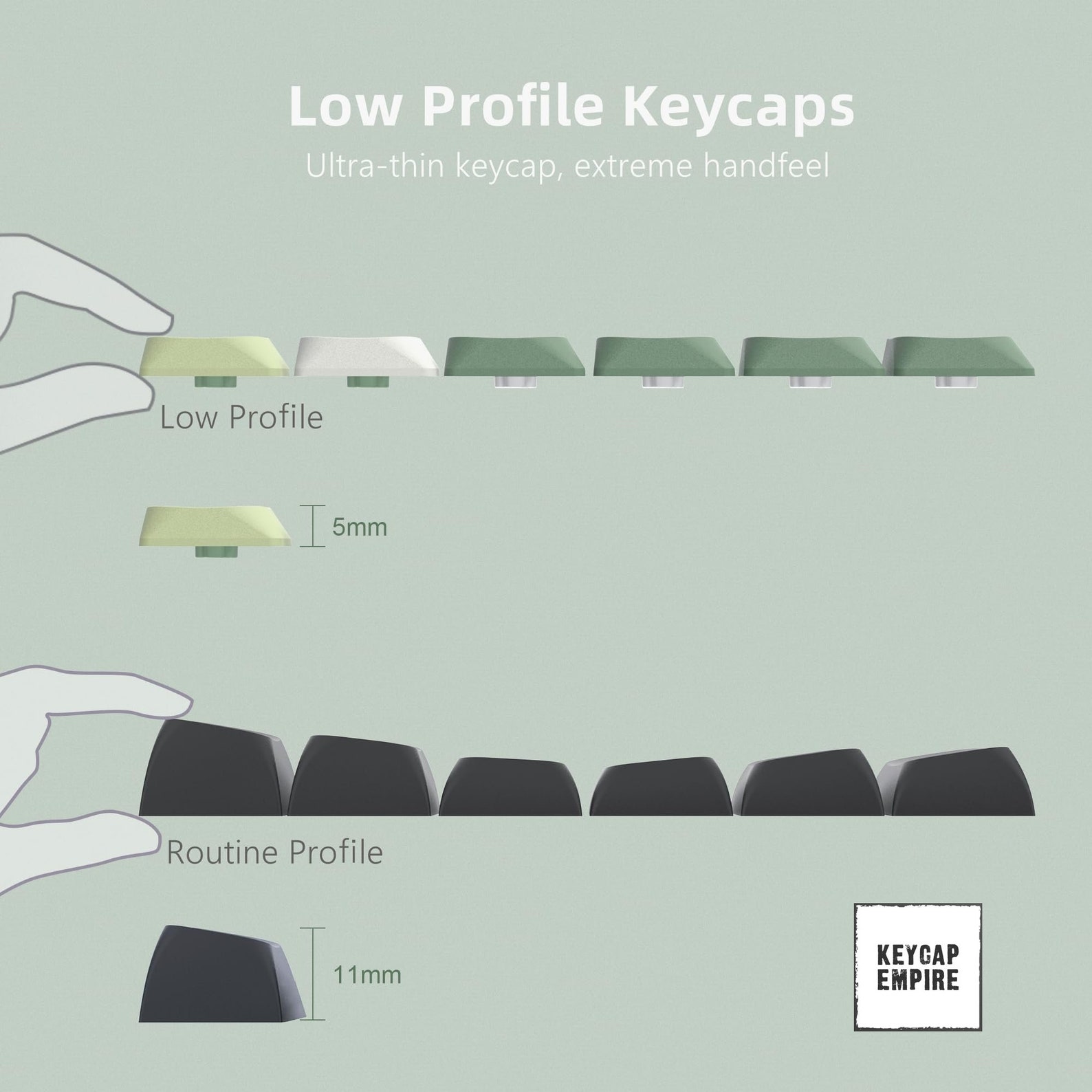 Green Low Profile PBT Keycaps Custom Slim MX Keycap Multiple Colors ...