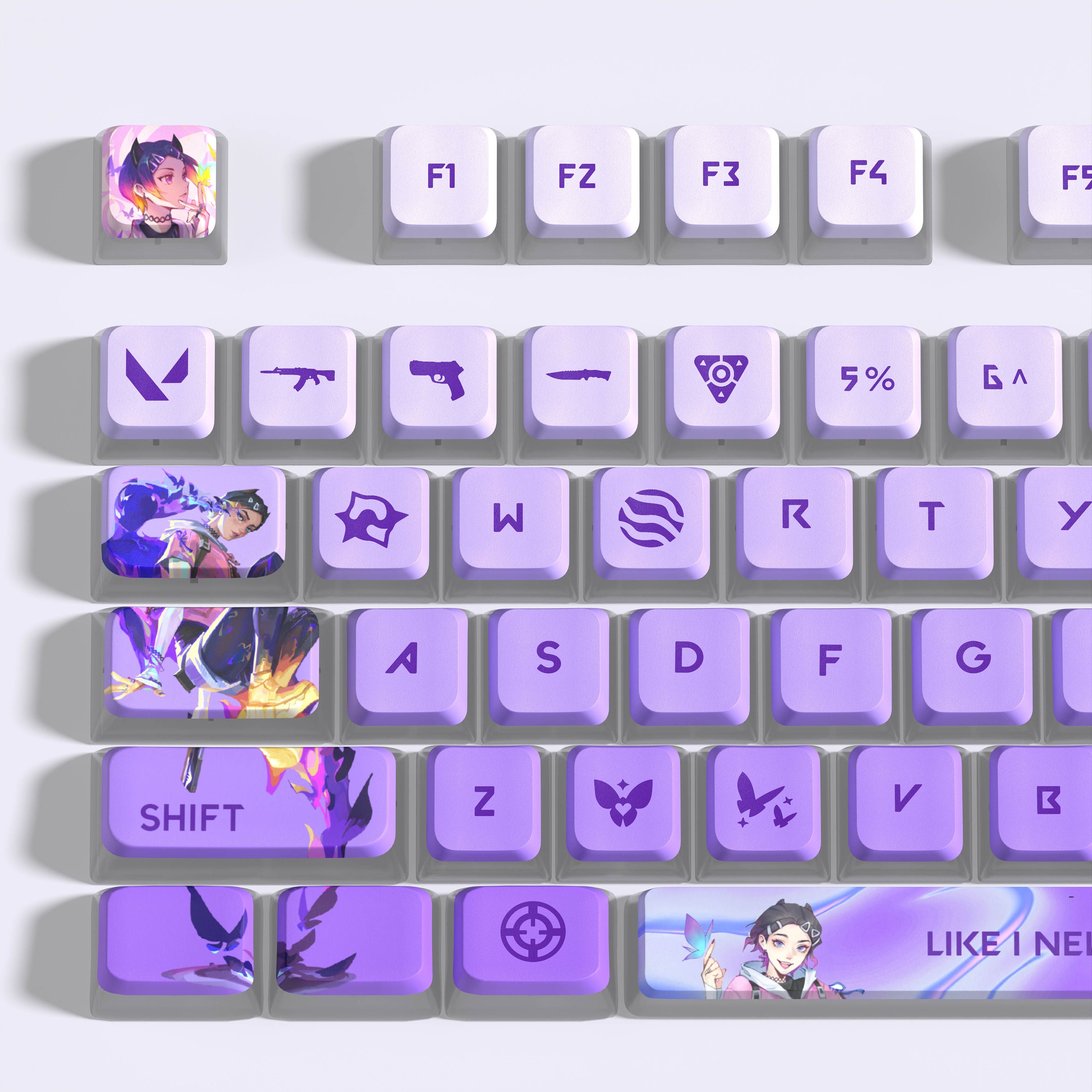 Custom Clove Valorant Gaming Keycap Set Artisan MX PBT Dye Sub ...