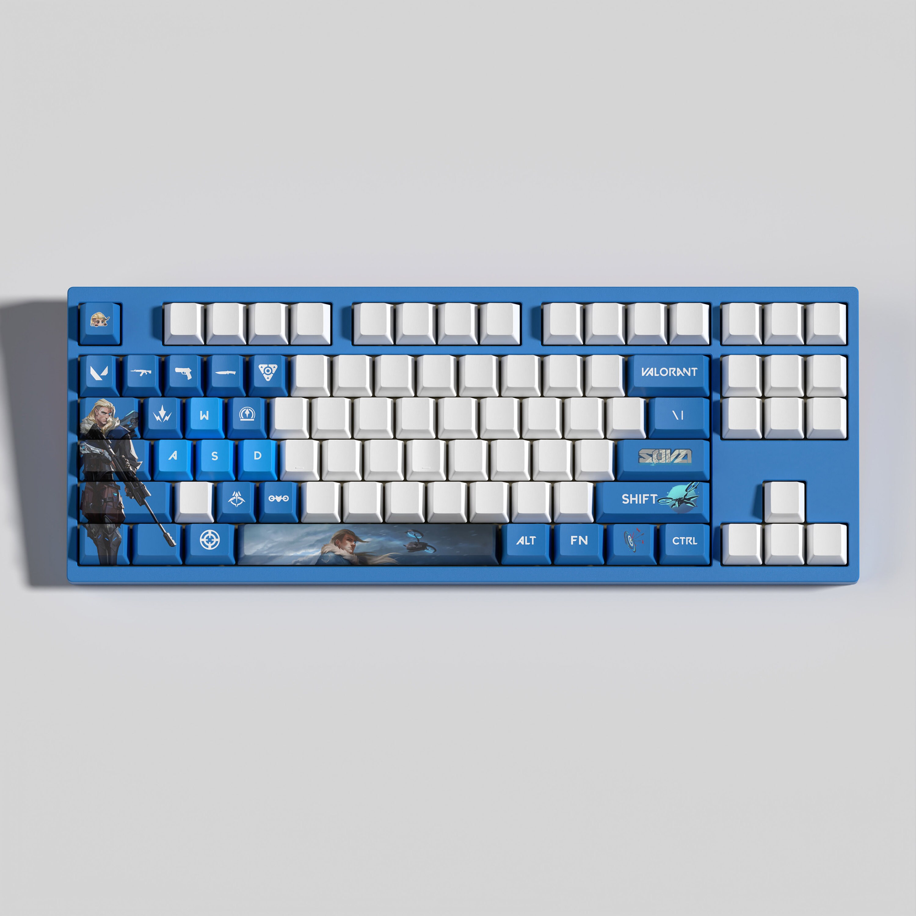 Custom Sova Valorant Gaming Keycap Set Artisan MX PBT Dye Sub ...