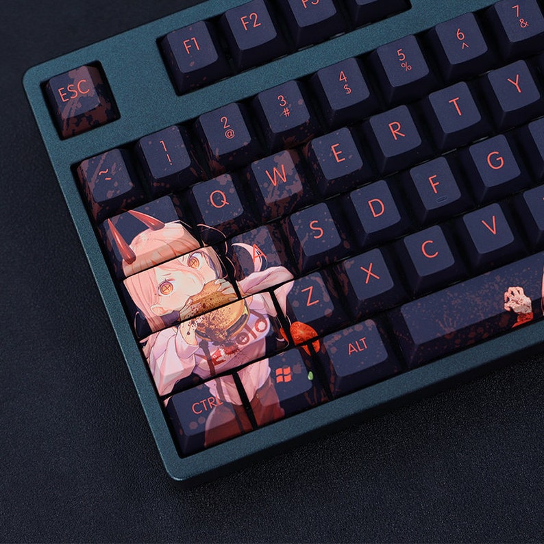 Chainsaw Man Cute Power Keycap Set MX Cherry Mechanical Keyboard ...