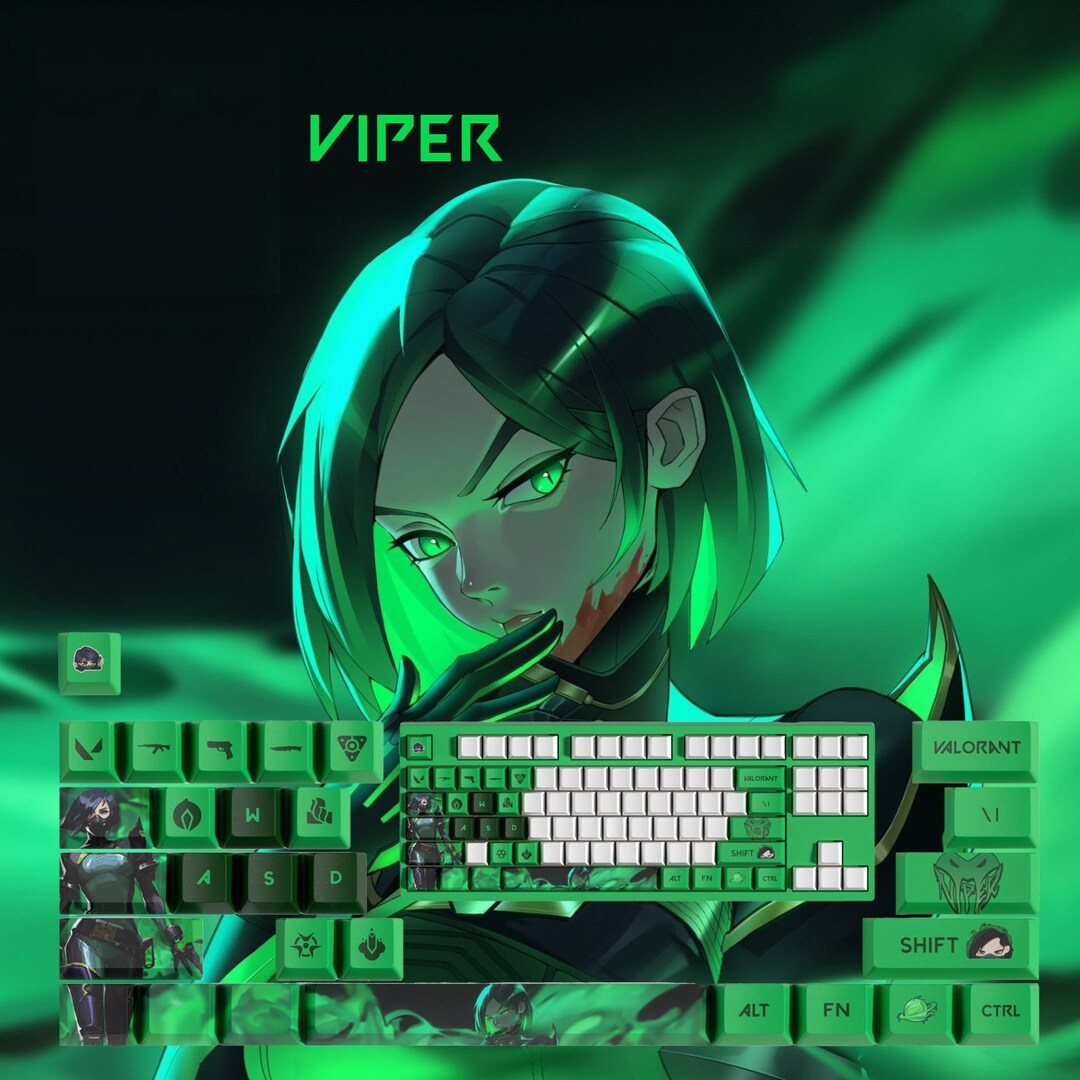 Custom Viper Valorant Gaming Keycap Set Artisan MX PBT Dye Sub ...