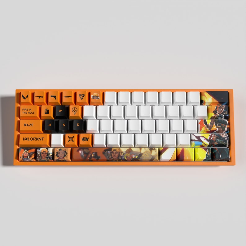 Raze Valorant Gaming Keycap Set Artisan MX PBT Dye Sub Mechanical ...