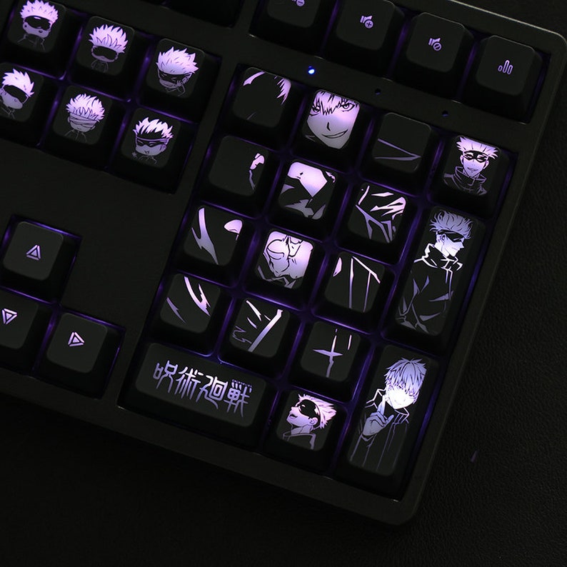 Jujutsu Kaisen Gojo Satoru Backlit Keycap Set Artisan Keycap Set MX ...