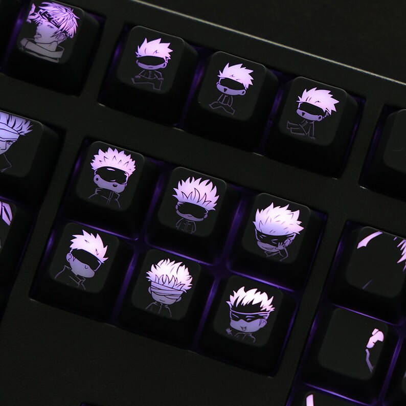 Jujutsu Kaisen Gojo Satoru Backlit Keycap Set Artisan Keycap Set MX ...