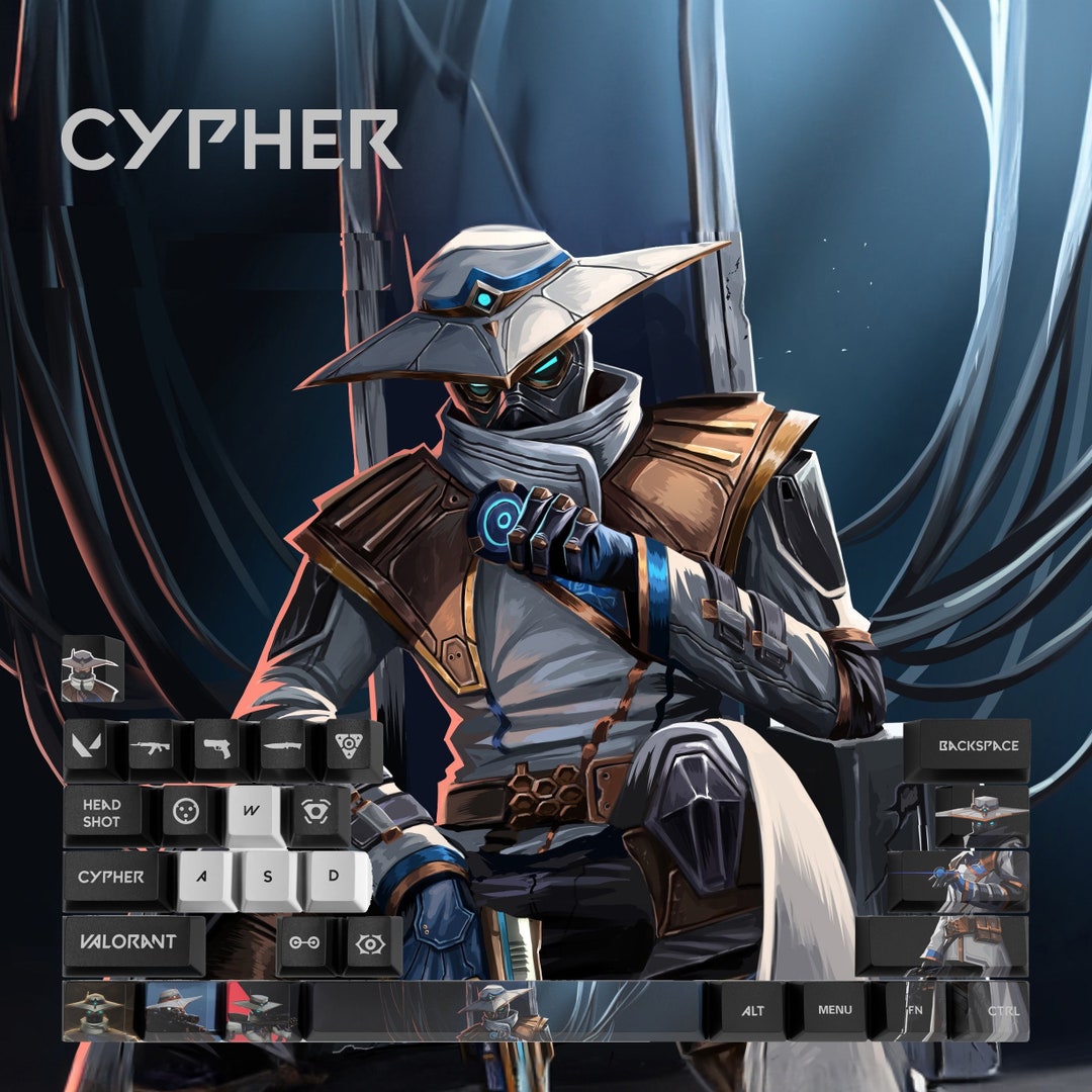 Cypher Valorant Gaming Keycap Set Artisan MX PBT Dye Sub Mechanical ...