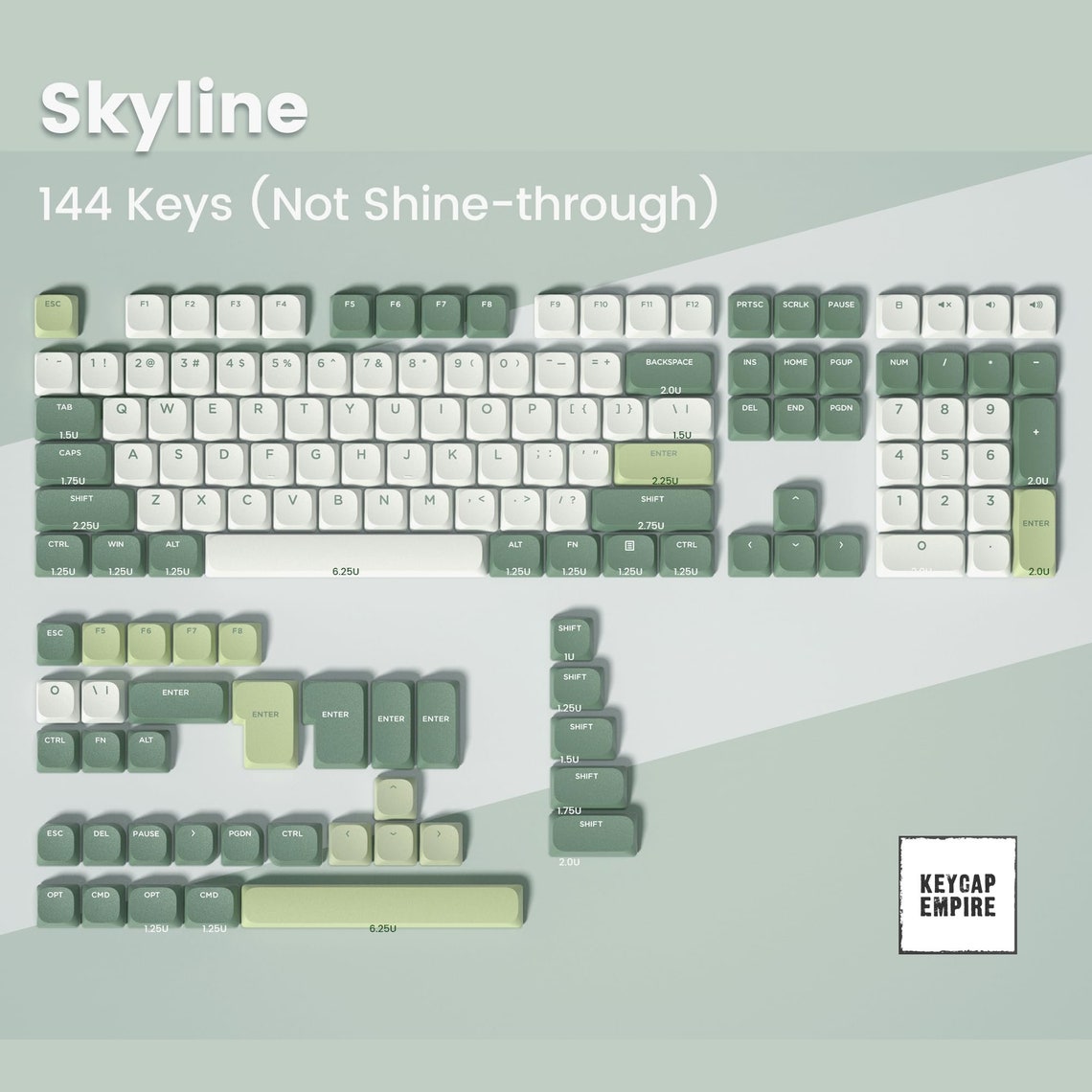 Green Low Profile PBT Keycaps Custom Slim MX Keycap Multiple Colors ...