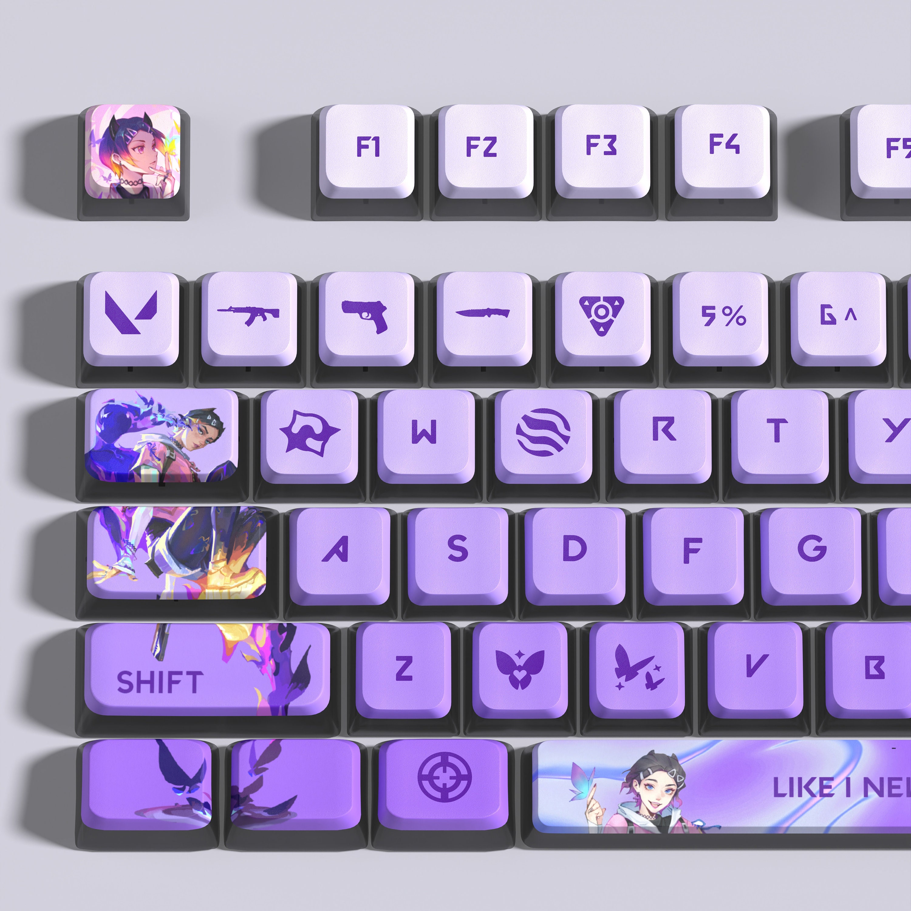 Custom Clove Valorant Gaming Keycap Set Artisan MX PBT Dye Sub ...