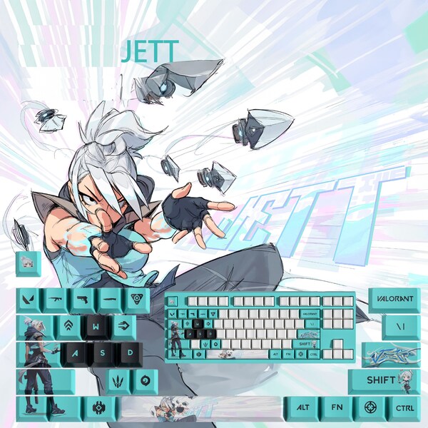 Valorant Jett Keycaps - Etsy