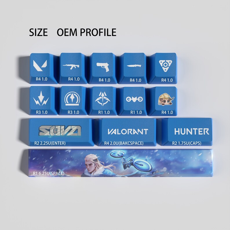 Custom Sova Valorant Gaming Keycap Set Artisan MX PBT Dye Sub ...