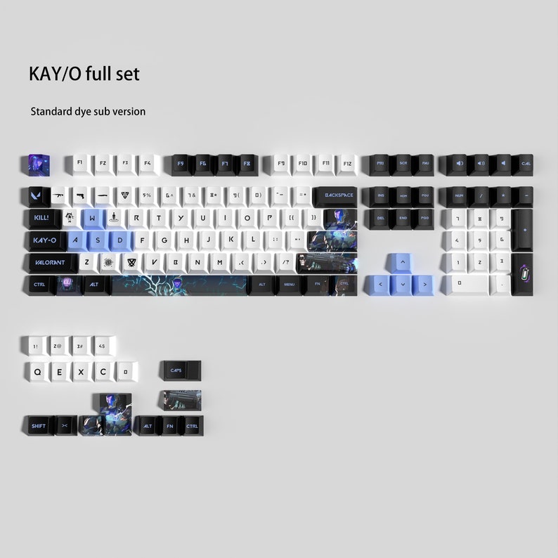 Custom KAY/O Valorant Gaming Keycap Set Artisan MX PBT Dye Sub ...