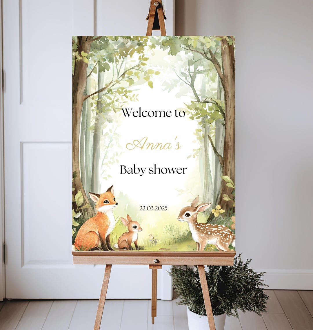 Woodland Baby Shower Welcome Sign, Nature Themed Baby Shower, Baby ...