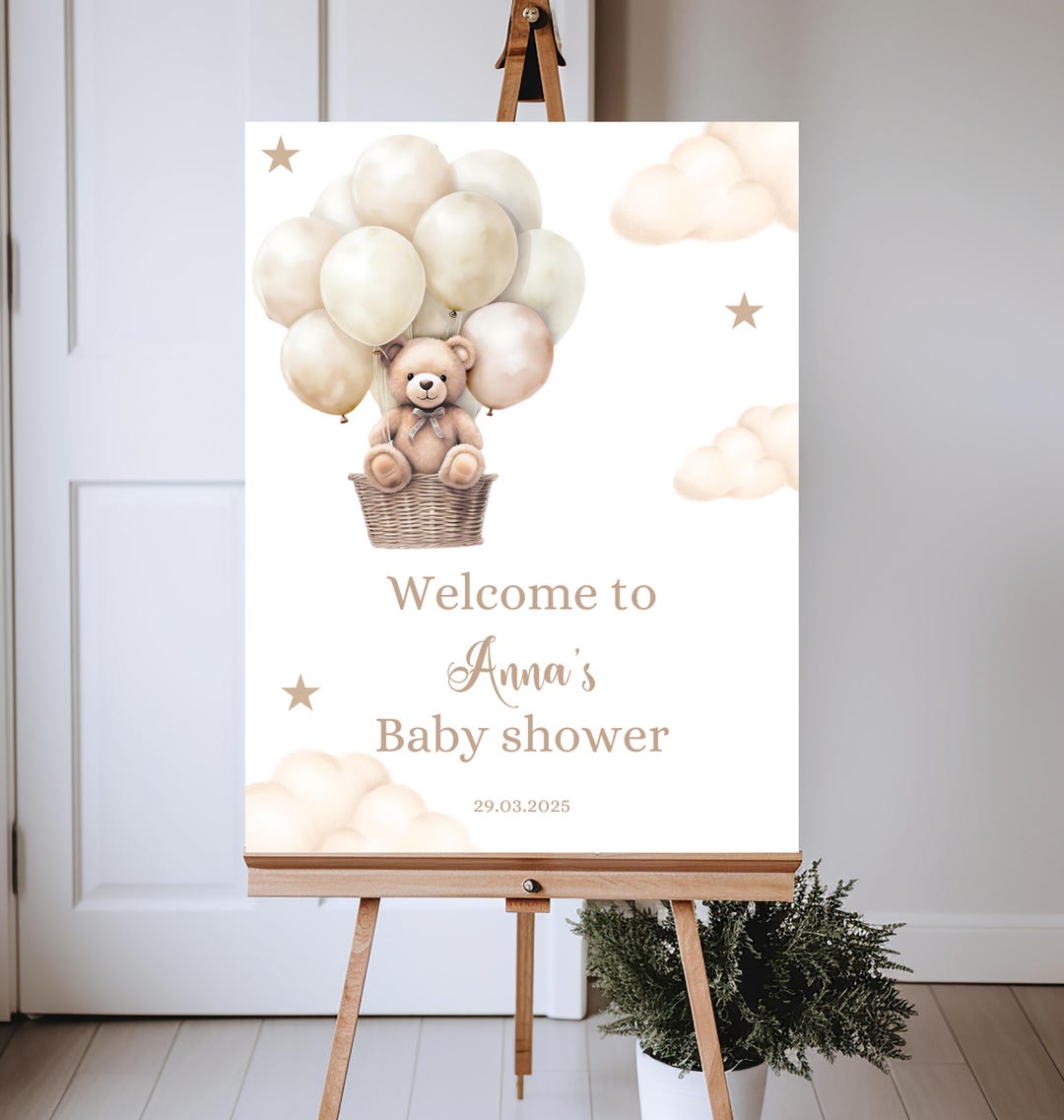 Teddy Bear Baby Shower Welcome Sign | Gender Neutral Baby Shower ...