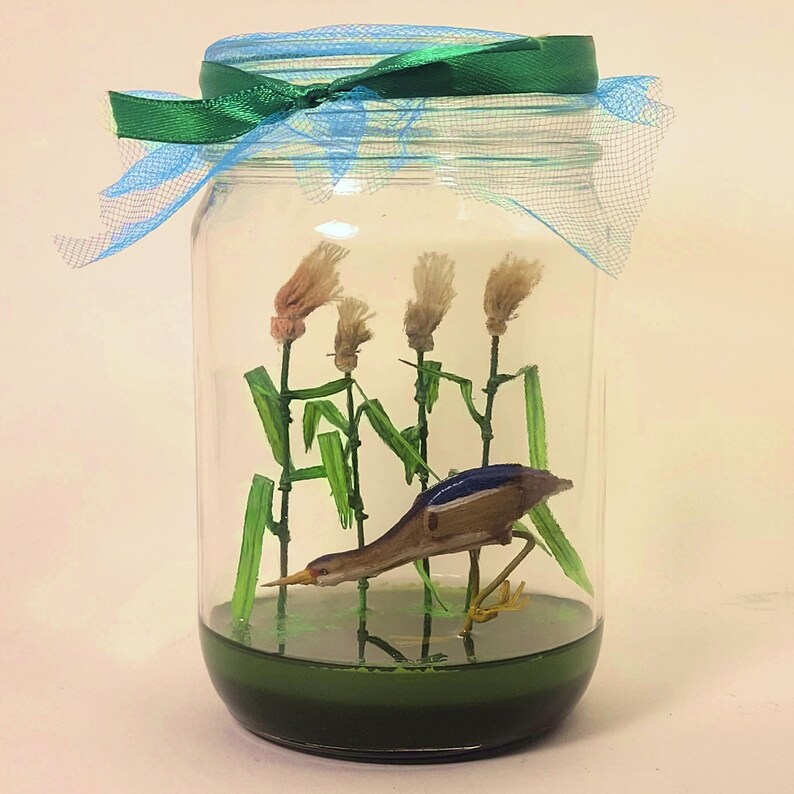 Bittern Jar Diorama, Least Bittern, Bird Decoration, Gift for Nature ...