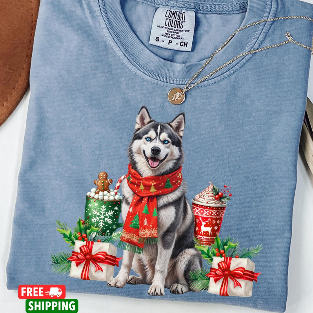 Christmas Custom Siberian Husky Sweatshirt Gift for Husky Mom Dad ...