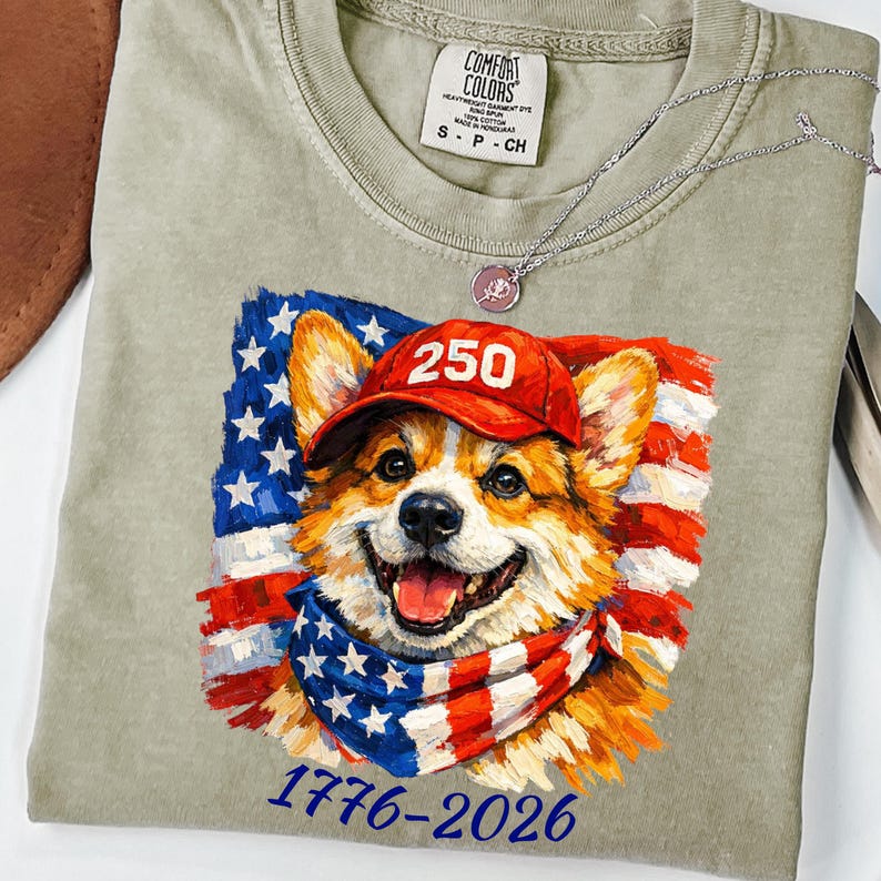 Corgi 1776-2026 Anniversary Comfort Colors Tee Shirt July 4th Corgi ...